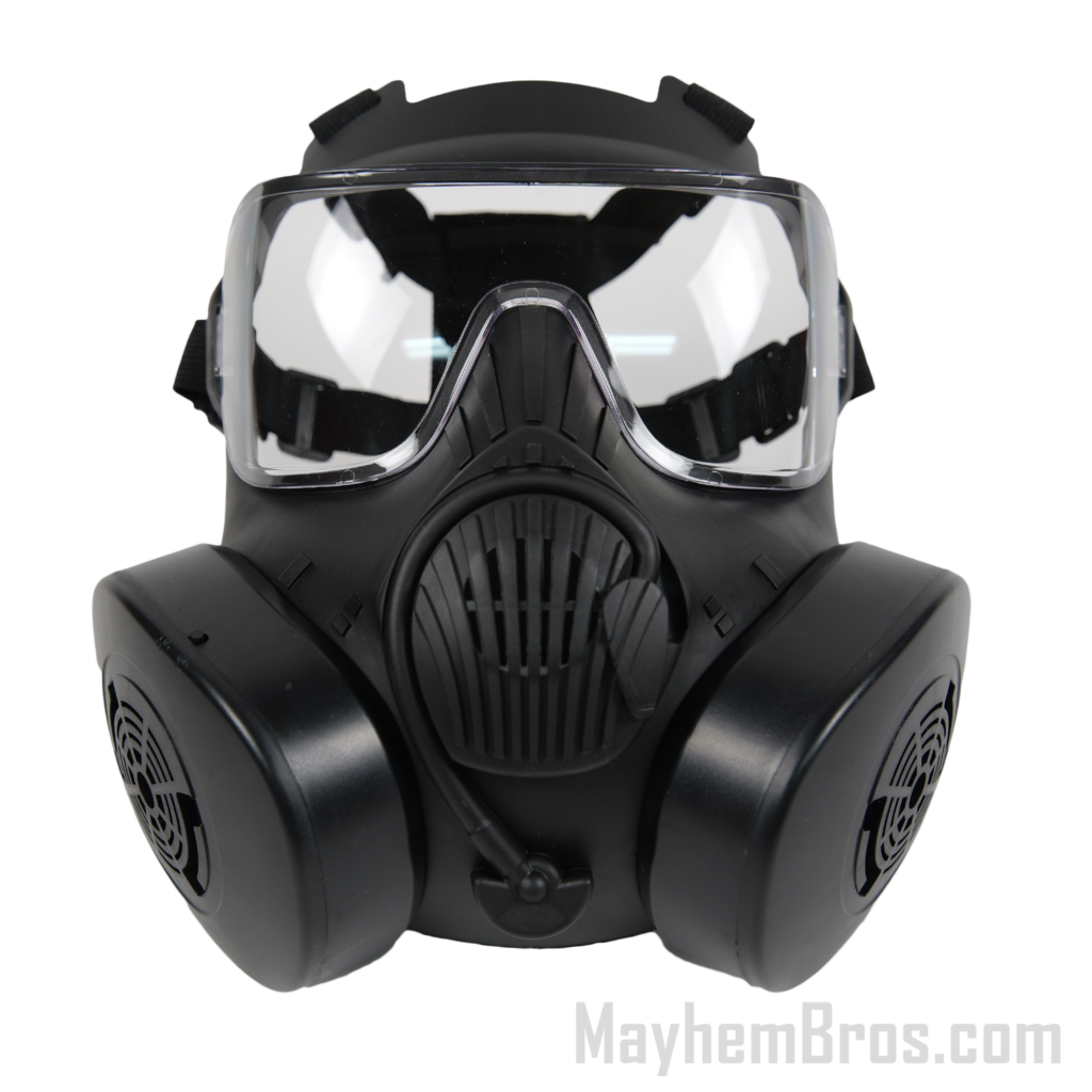 Mock Tactical Gas Mask with Anti-Fog Cooling Fans (Clear Lens) – MAYHEM ...