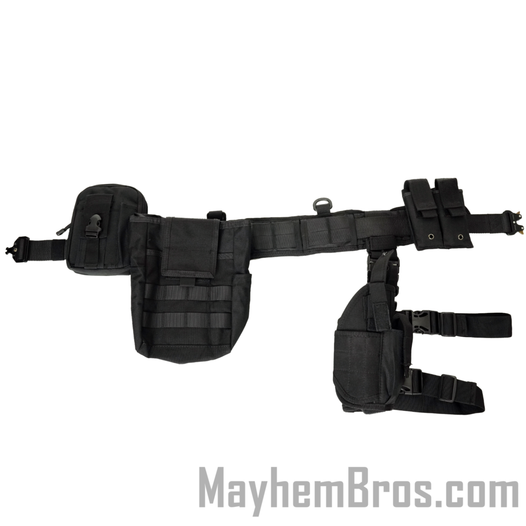 Tactical Pistol Belt Set with MOLLE Pouches and Drop Leg Holster ...